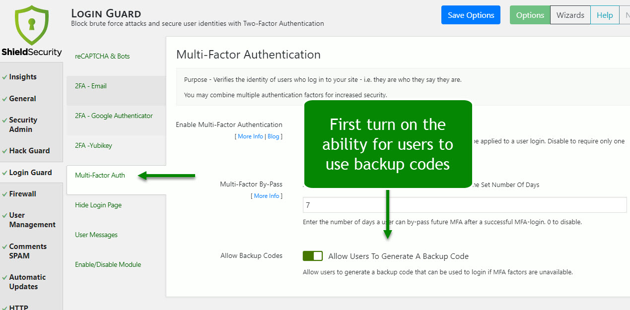 Login To Your WP Account with 2FA Recovery Codes | Shield Security