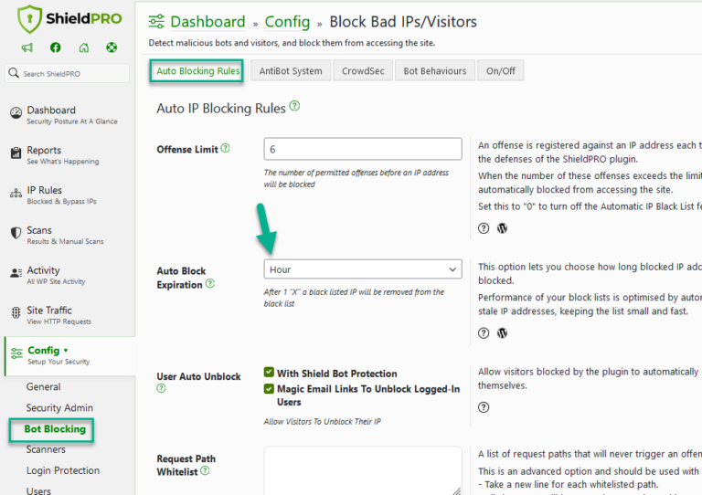 Automatically Block Malicious WordPress Visitors By IP Address | Shield ...