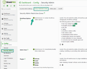 Lock Down Important WordPress Options | Shield Security